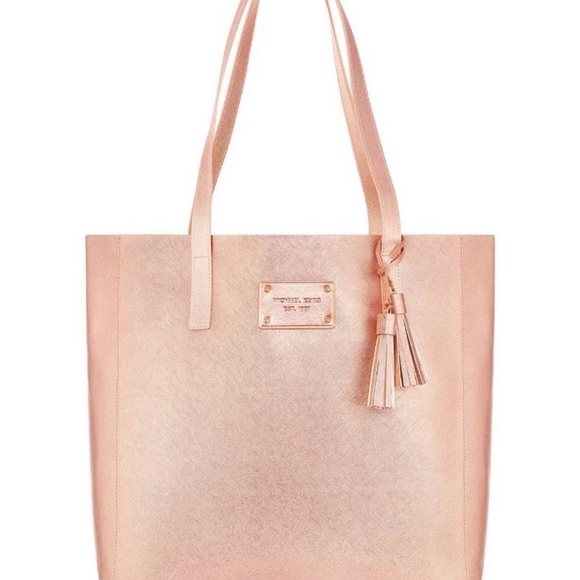 Michael Kors | Bags | Michael Kors Rose Gold Metallic Tote Bag Purse ...